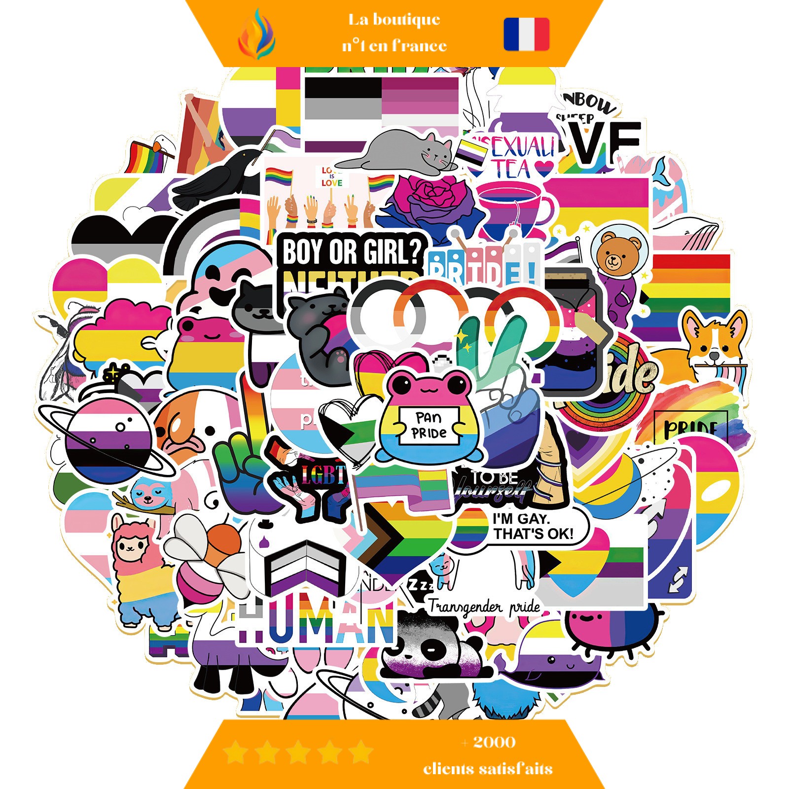 Stickers LGBT 100 Pièces | Boutique LGBT